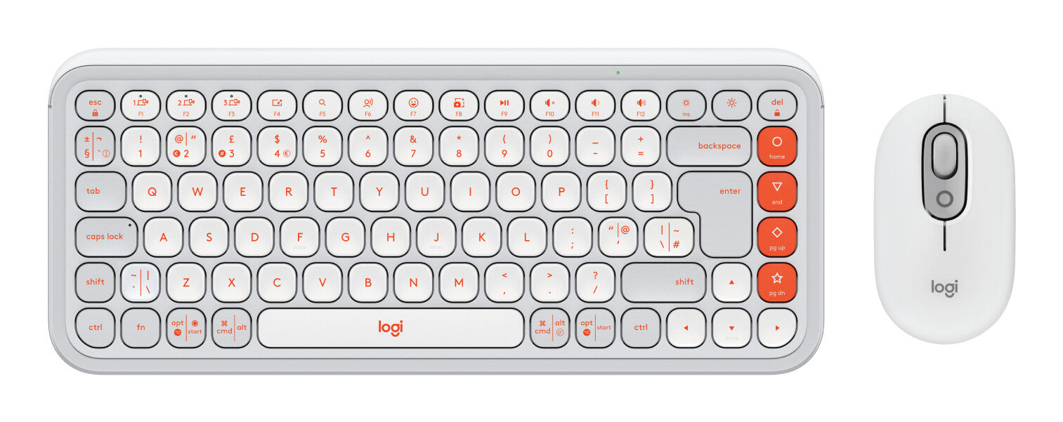 Logitech POP Icon Combo Keyboard | Wireless, QWERTY, Orange, Mouse Inc ...