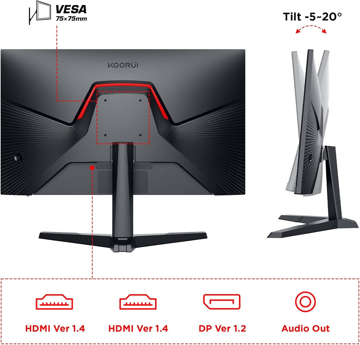 Koorui 24E3 24" Full HD Gaming Monitor | 1920 x 1080 165Hz 1ms DP – Gotraka
