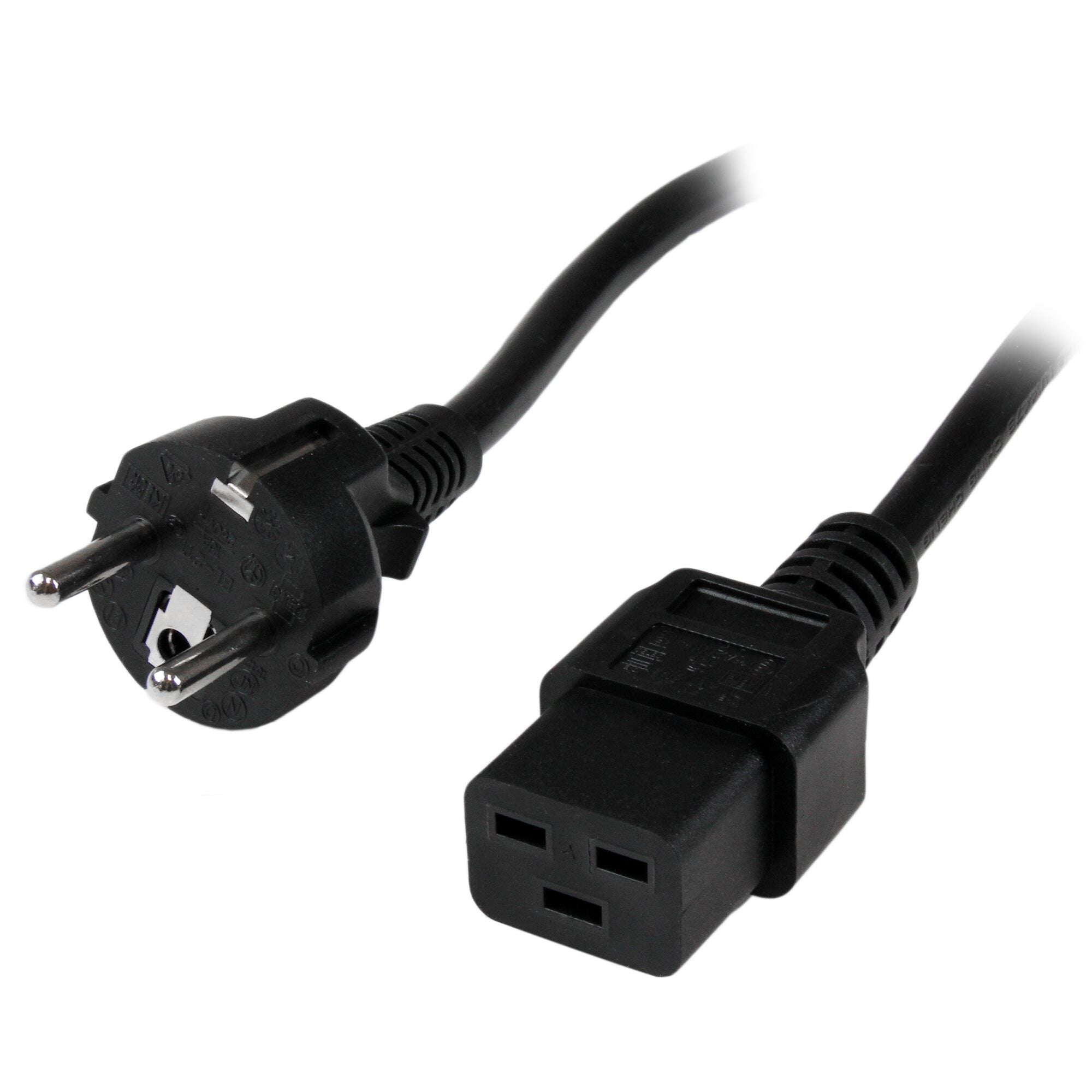 StarTech.com 2m (6ft) Computer Power Cord, 16AWG, EU Schuko to C19, 16 ...