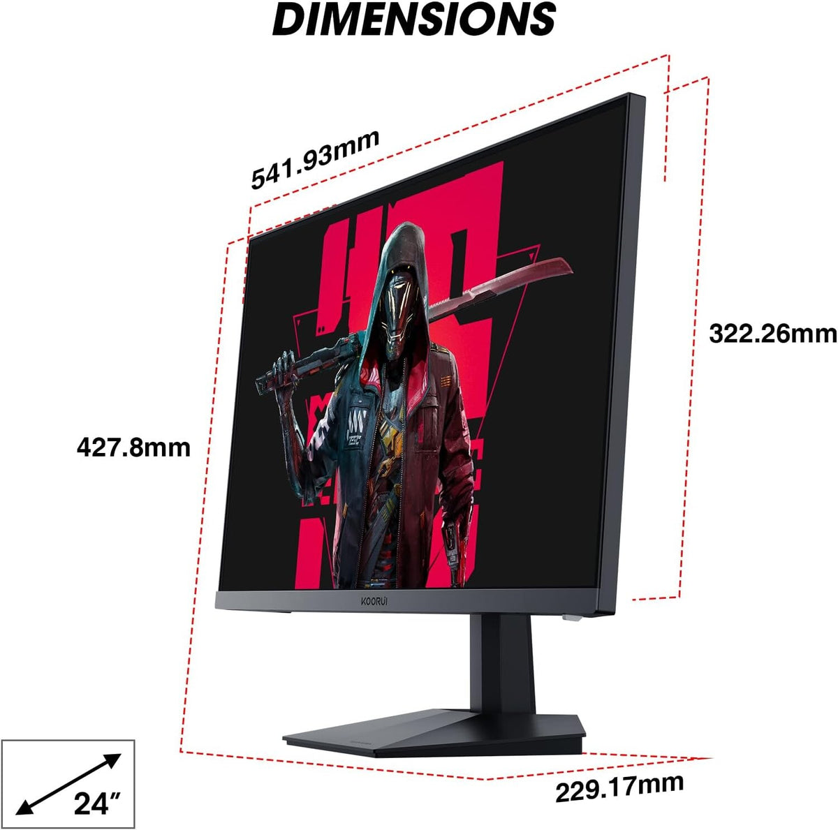Koorui 24E3 24" Full HD Gaming Monitor | 1920 x 1080 165Hz 1ms DP – Gotraka