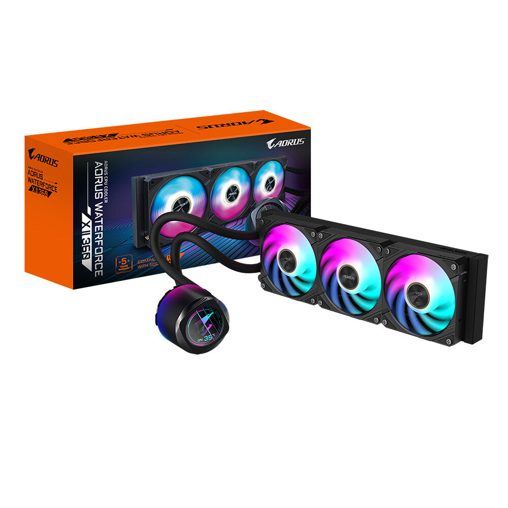 GIGABYTE AORUS WATERFORCE X II 360 AIO Liquid CPU Cooler - 3x120mm ARG ...